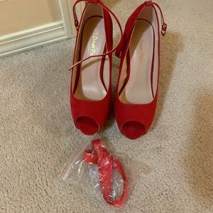 Dream Pairs | Shoes | Red Open Toe Platform Pumps | Poshmark